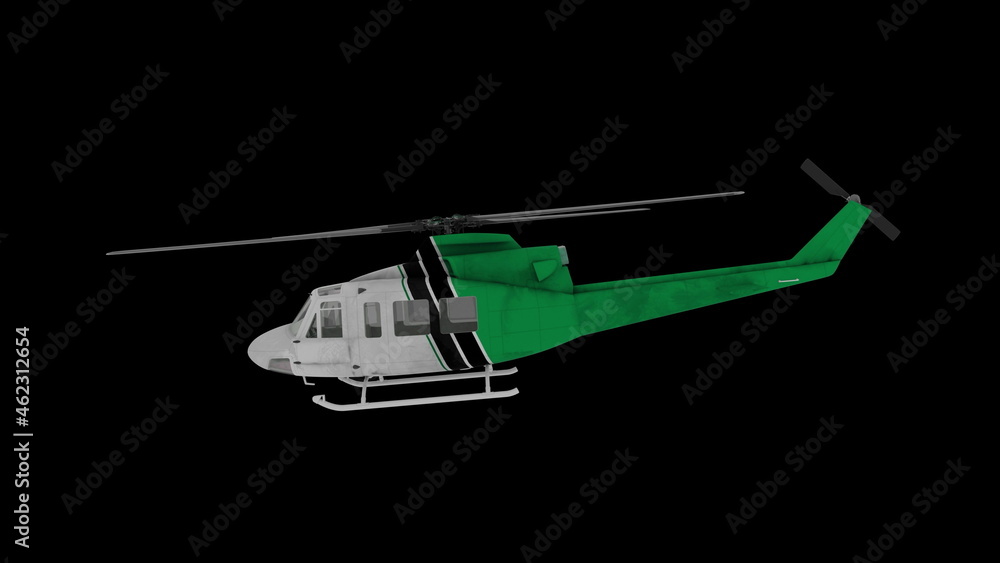Realistic helicopter flying animation. Side view. Alpha Channel. 3d ...