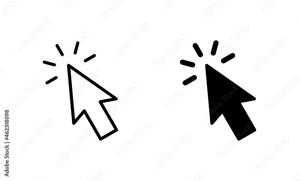Click icons set. pointer arrow sign and symbol. cursor icon Stock ...