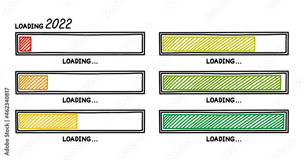 New year 2022 progress loading bar. Infographics design element with ...