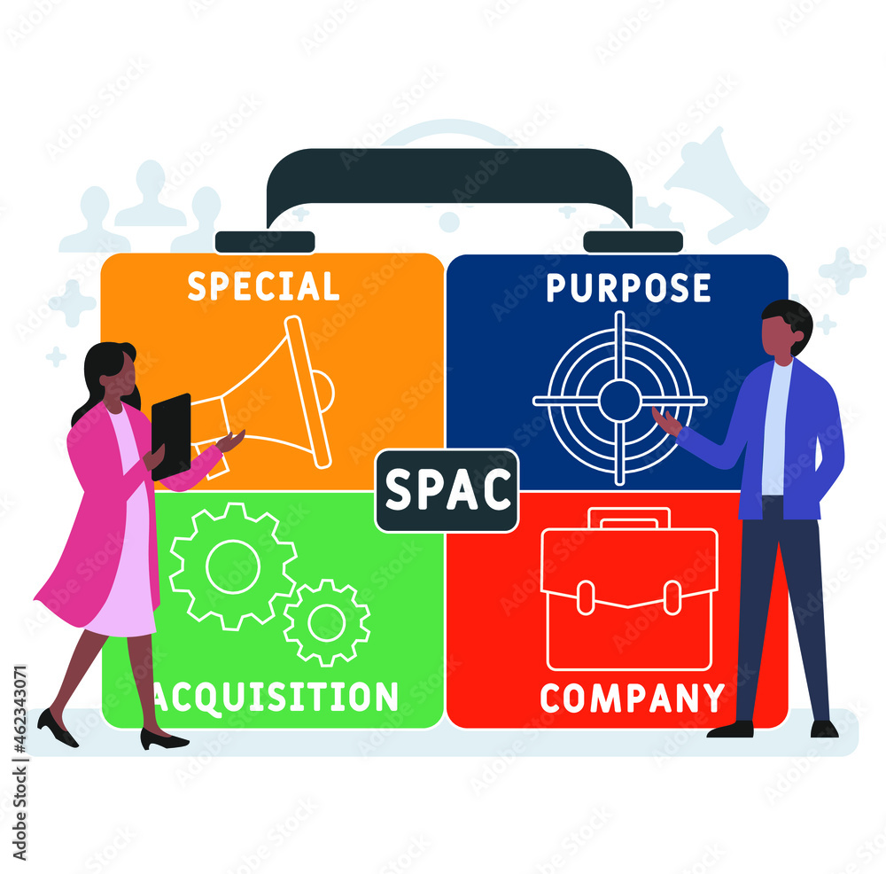 SPAC, special purpose acquisition company symbol. Business and SPAC ...