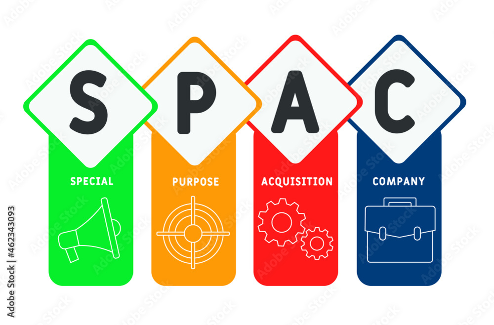 SPAC, special purpose acquisition company symbol. Business and SPAC ...