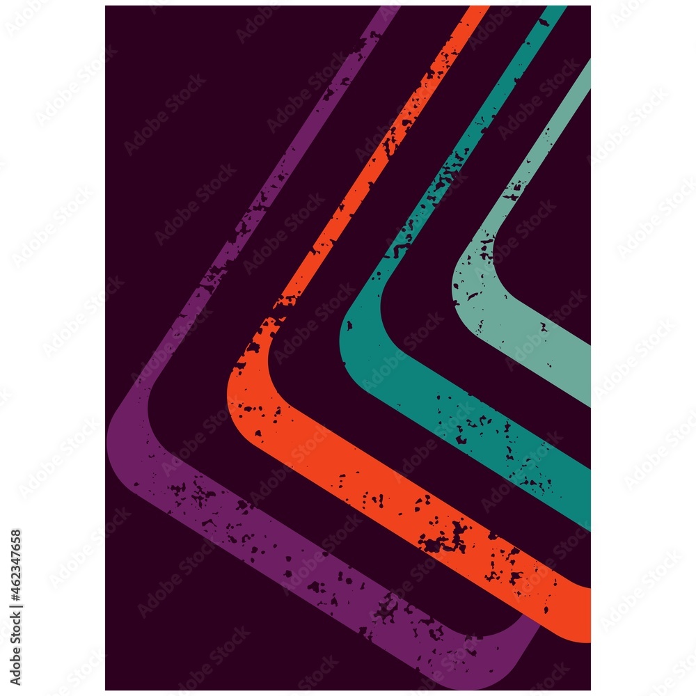 retro vintage 70s style stripes background poster lines. shapes vector ...