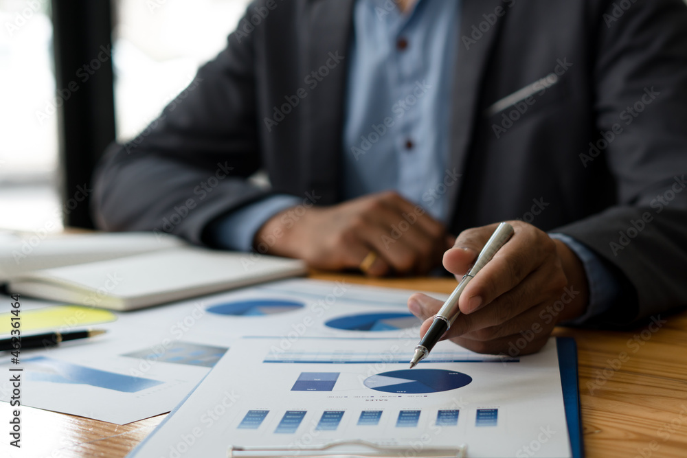 Strategy Analysis Concept Businessman Working Financial Manager Strategy Analysis Concept Businessman Working Financial Manager
