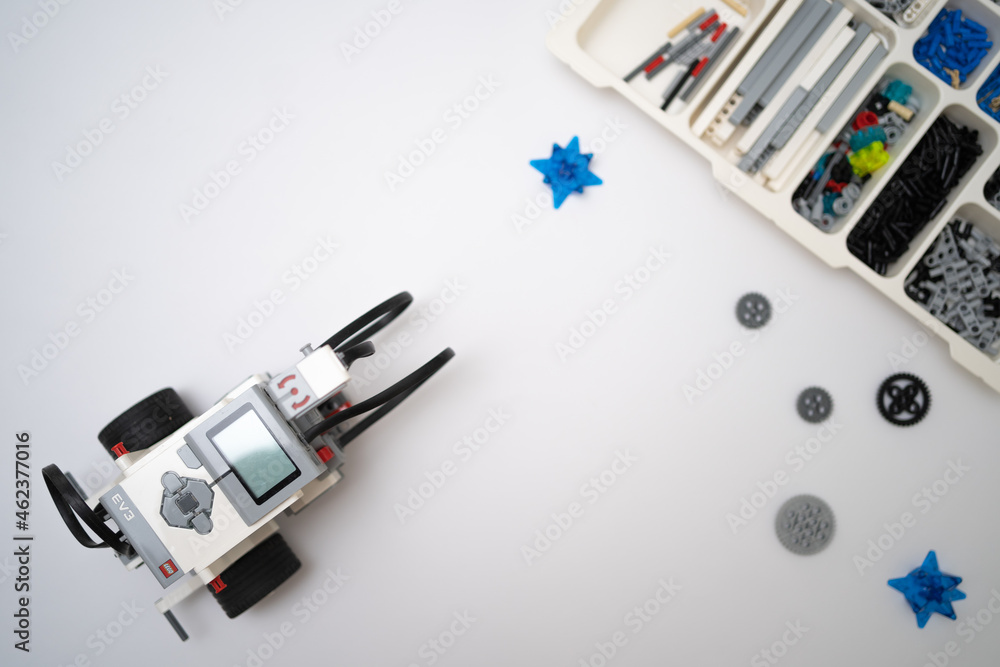 Foto de Minsk, Belarus. August, 2021. Robotic car. Robot Lego ...