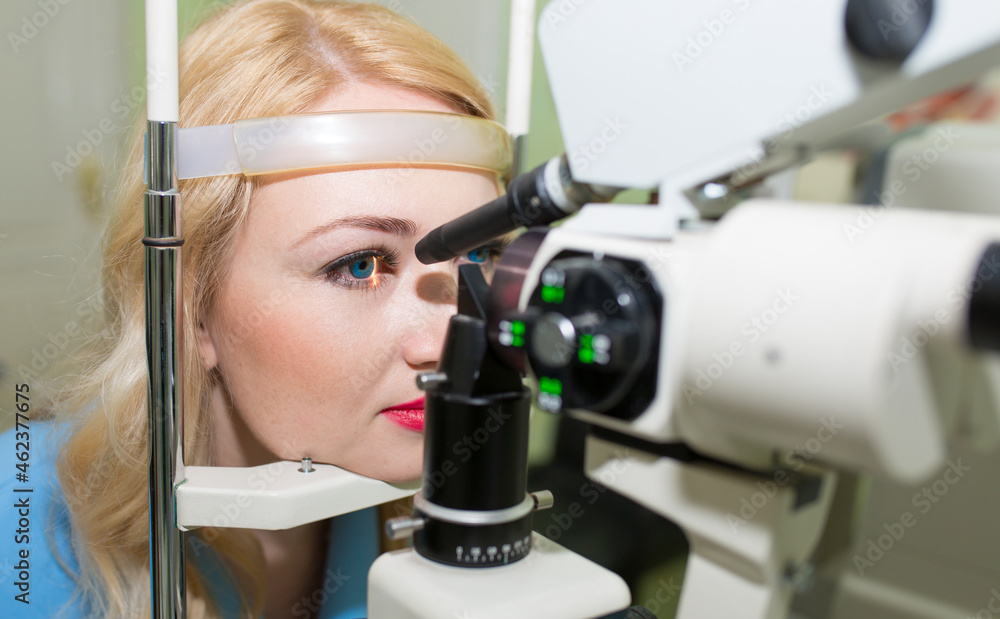 The patient passes an ophthalmologic examination, the doctor checks the ...