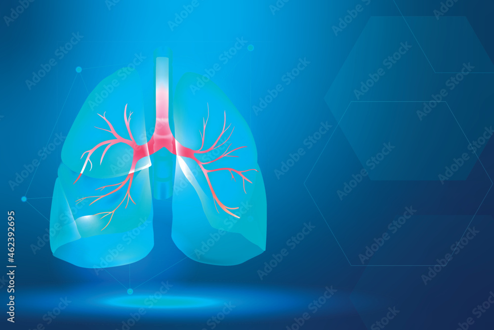 Lung banner vector for respiratory system smart healthcare Stock Vector ...