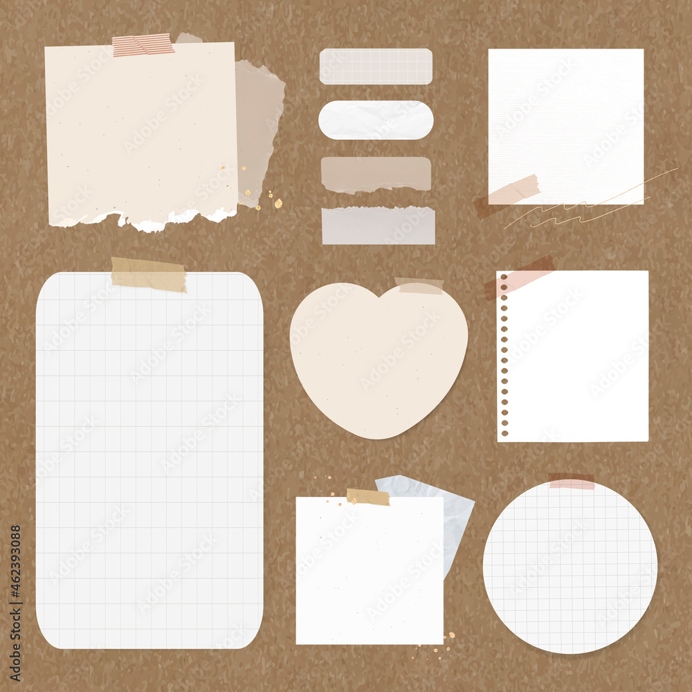 Digital note vector element set, pink digital sticker packs Stock ...