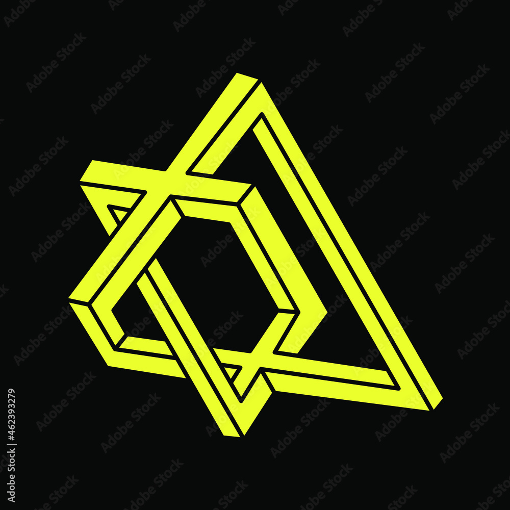 Impossible optical illusion shapes. Optical art object. Impossible ...