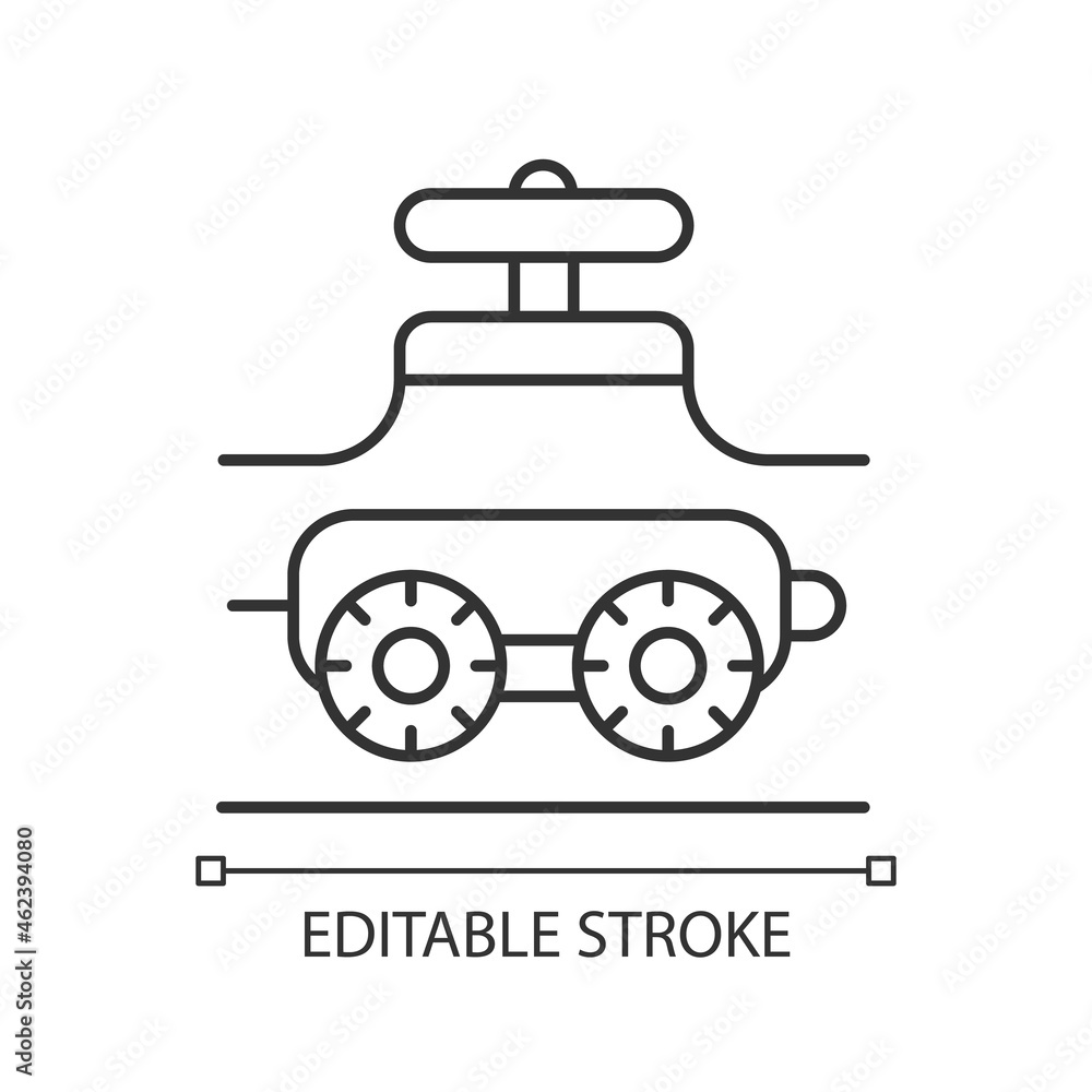 Pipe-inspecting robots linear icon. Robotic crawler. Automatic pipeline ...
