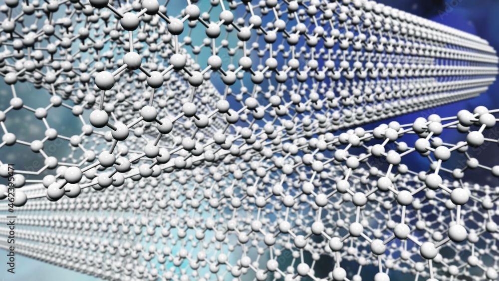 Nanotechnology carbon material, graphene structure, nanotubes, 3D ...