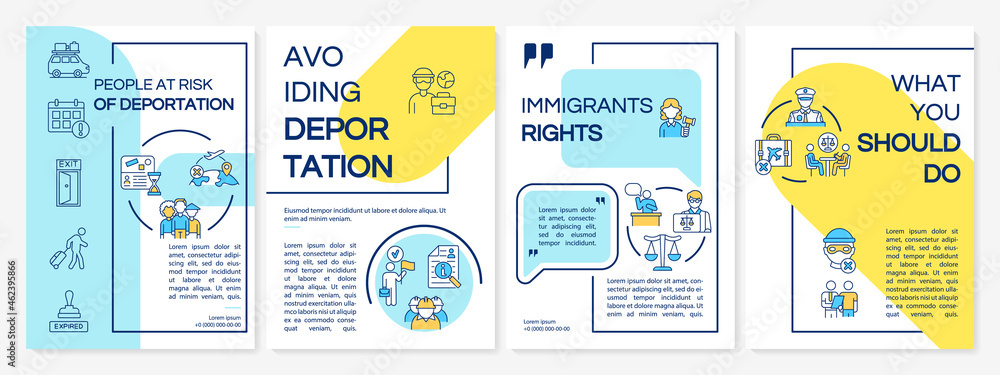 Danger of deportation brochure template. Avoid departure. Flyer ...