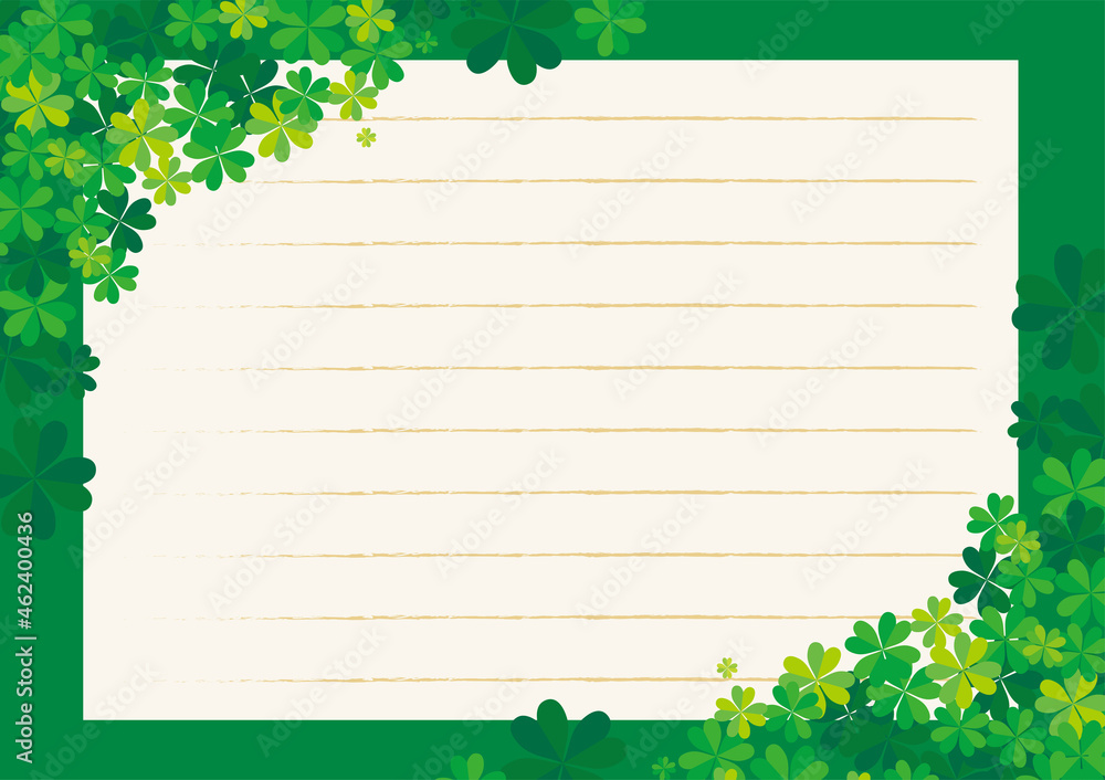 symbol of good luck. Illustration of letter paper and letter with four ...