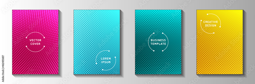 Vetor de Cool point faded screen tone cover page templates vector ...