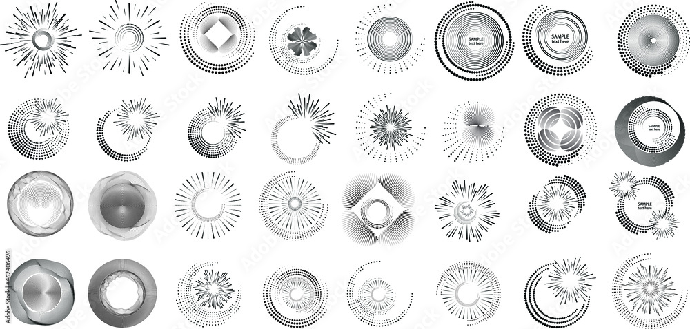 Mega set of lines in Circle Form . Spiral Vector Illustration .Big ...