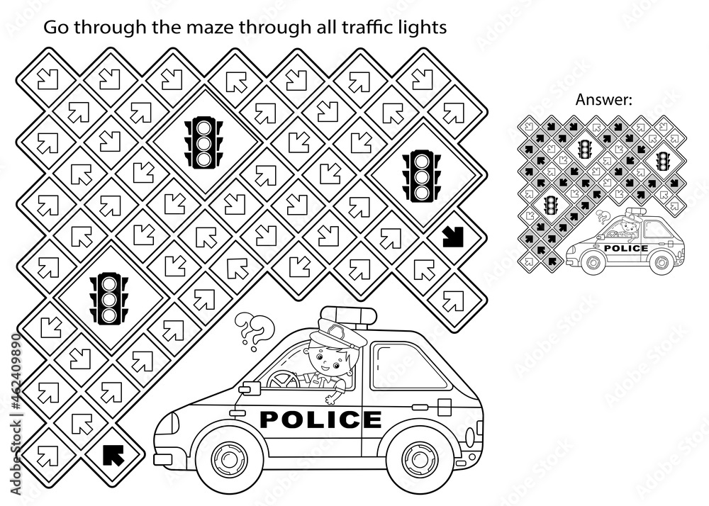 Maze or Labyrinth Game. Puzzle. Coloring Page Outline Of cartoon ...