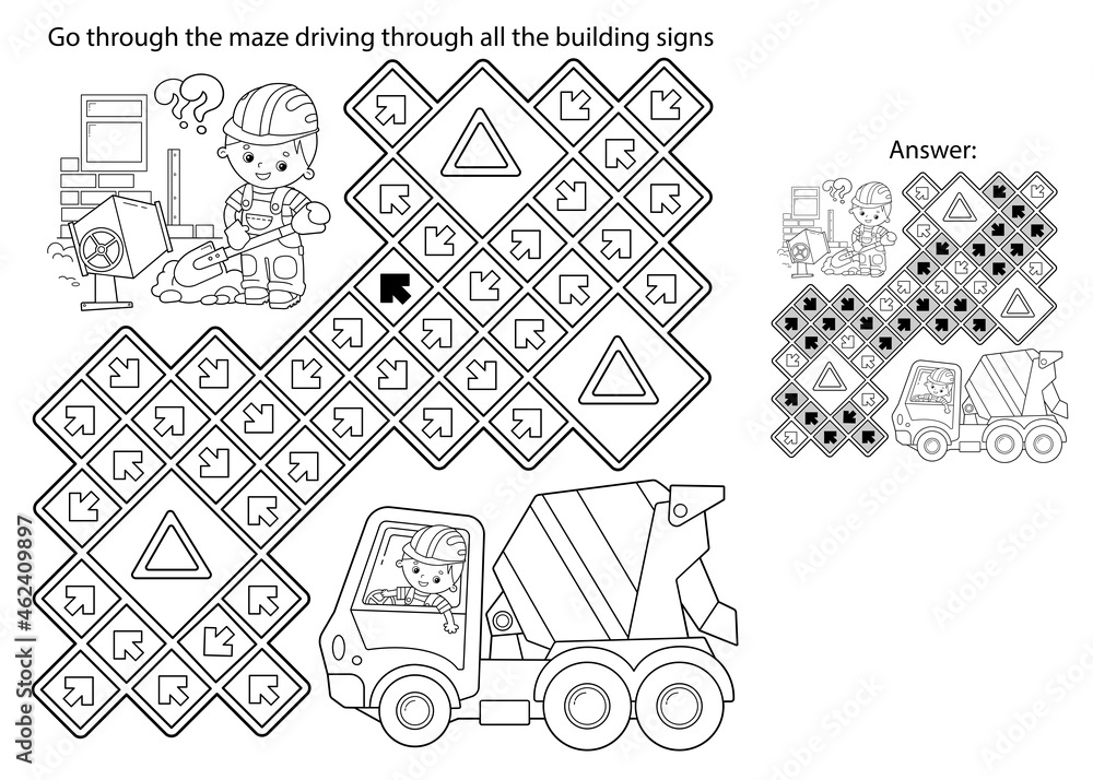 Construction Signs Coloring Pages