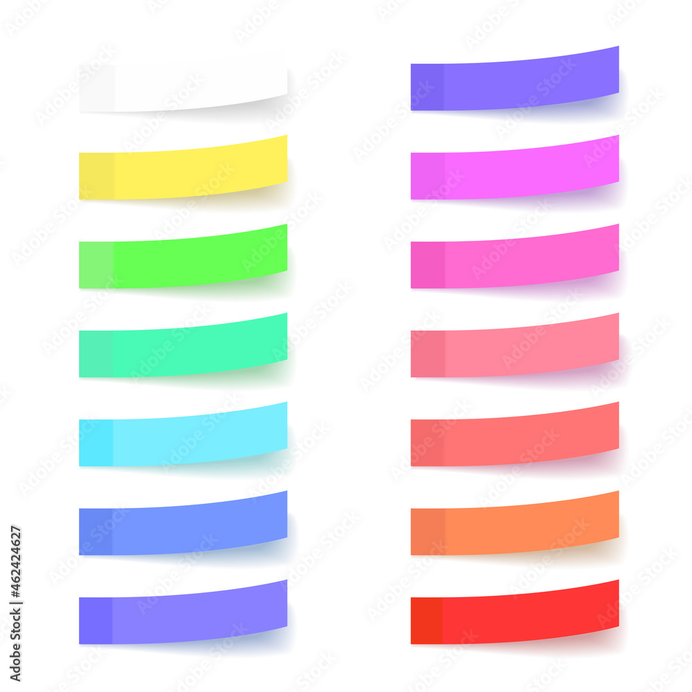 Colorful post note sticker set isolated on transparent background. Post ...