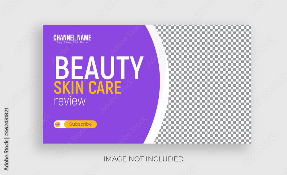 skincare youtube thumbnail template design Stock Vector | Adobe Stock