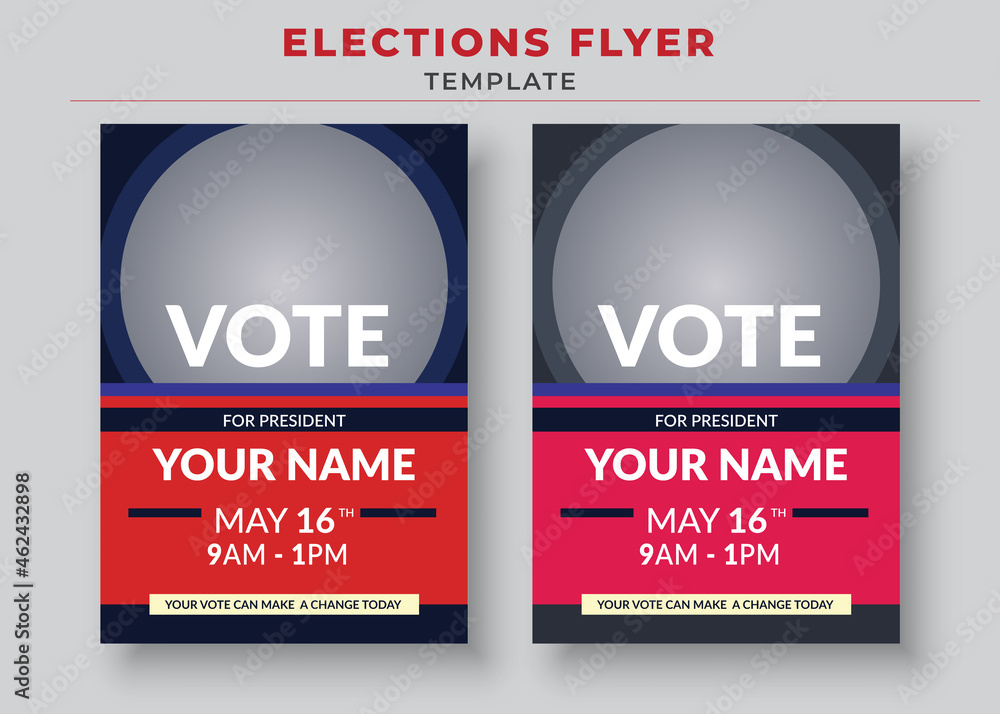 Elections Flyer Template, Political Flyer, Vote Flyer Stock Vector ...