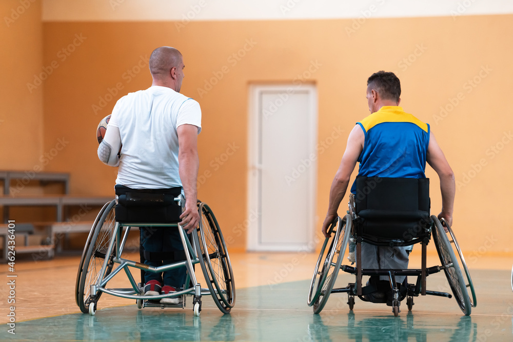 Disabled War veterans mixed race and age basketball teams in ...