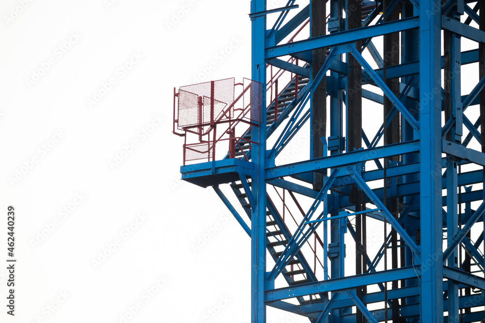 The elevator of the hoist shaft in the black coal mine. Coal mine hoist ...