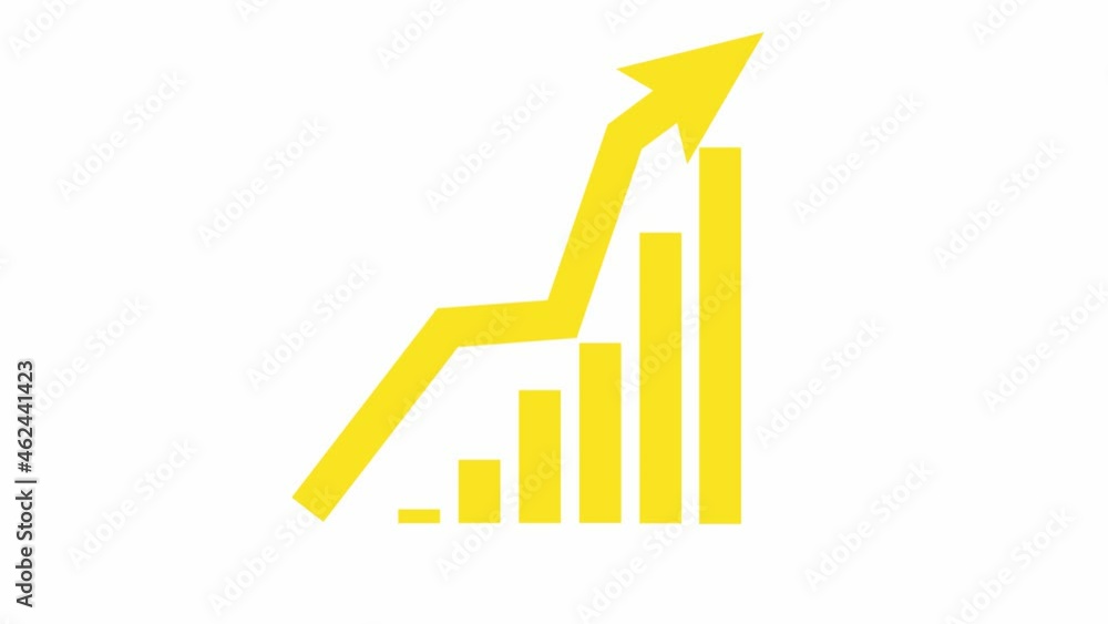 Animated financial growth chart with trend line graph. Growth bar chart ...