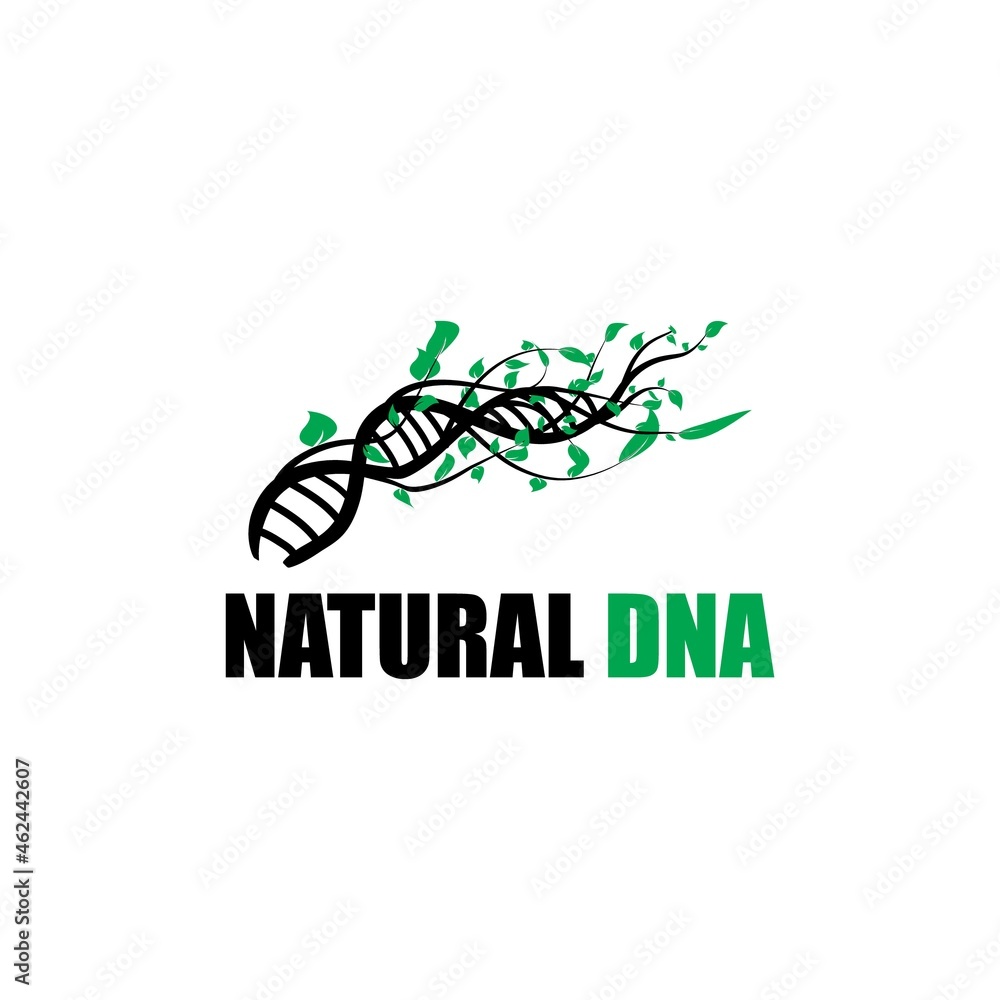 natural DNA logo design. the combination of twigs and leaves forms a ...