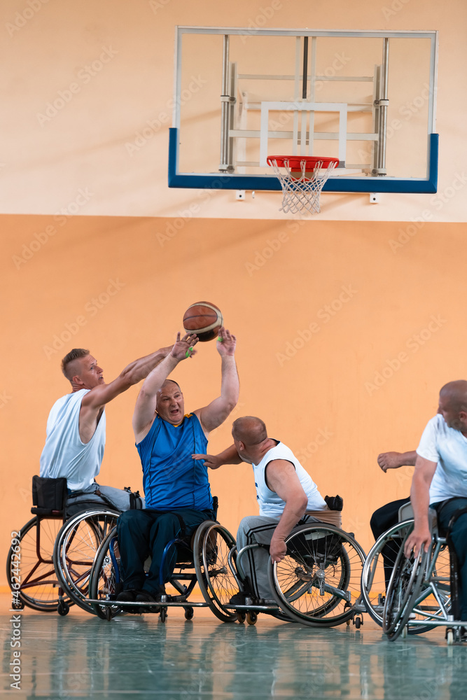 Disabled War veterans mixed race and age basketball teams in ...