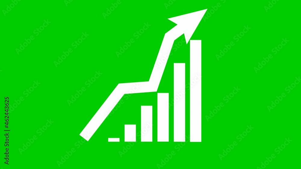 Animated financial growth chart with trend line graph. Growth bar chart ...