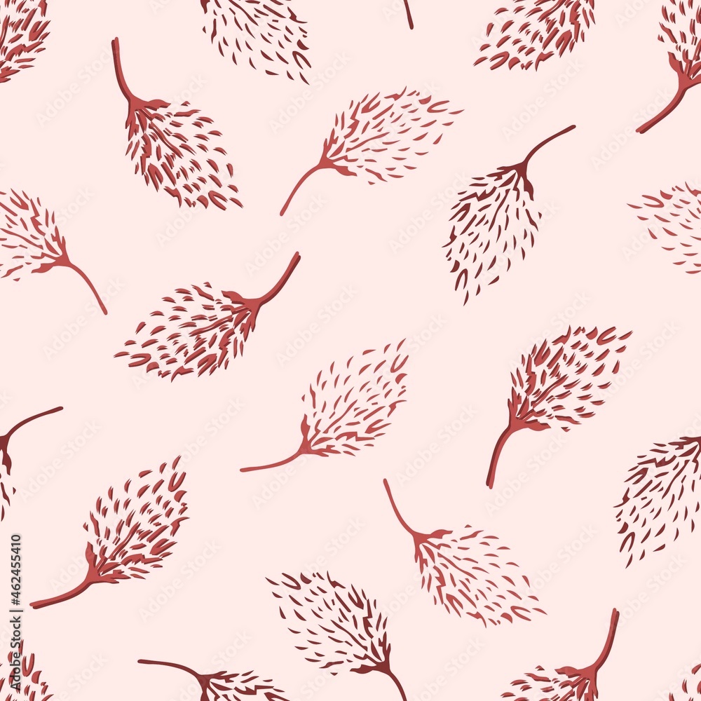 Floral calm vector seamless pattern. Panicle inflorescences on a light ...