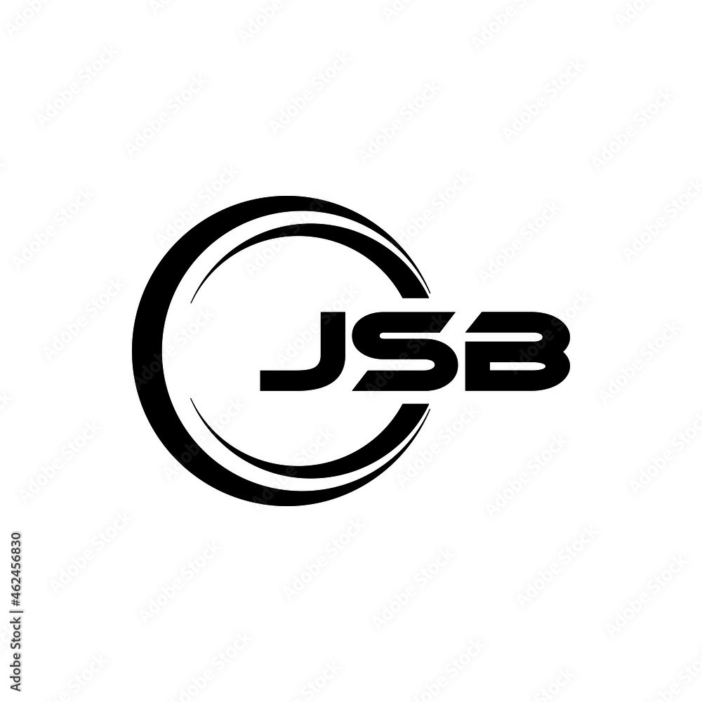 JSB letter logo design with white background in illustrator, vector ...