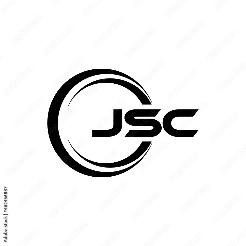 Vecteur Stock JSC letter logo design with white background in ...