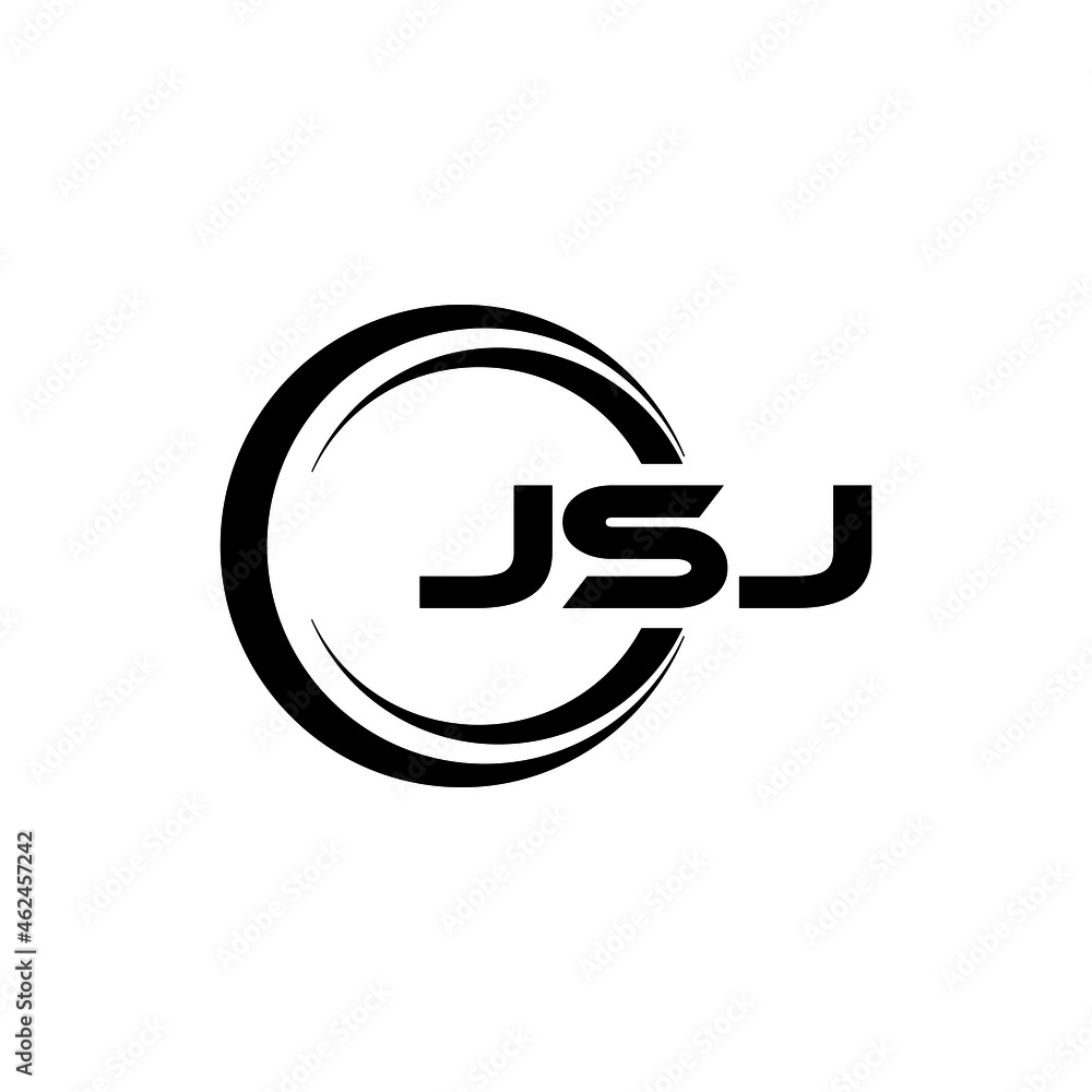 JSJ letter logo design with white background in illustrator, vector ...