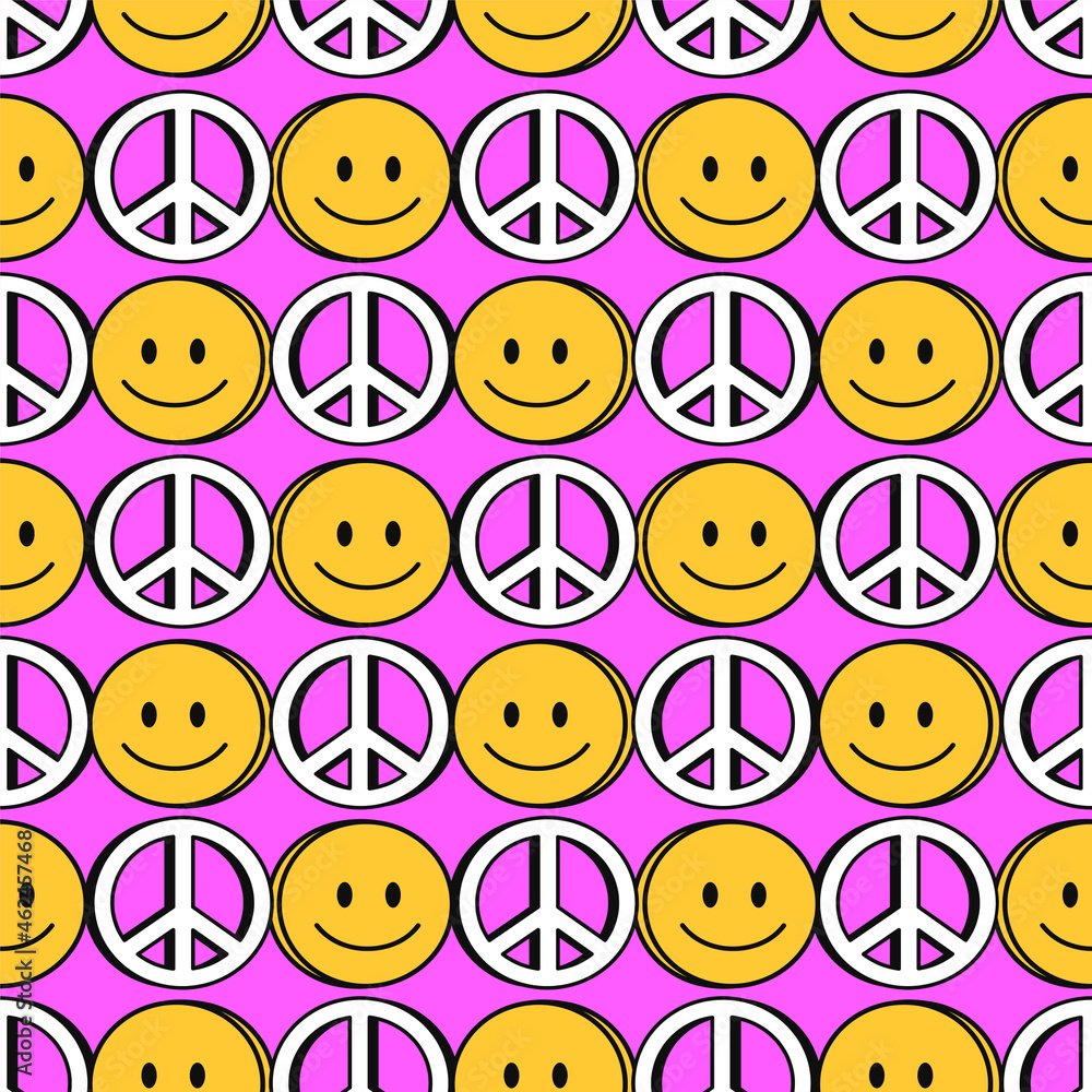 seamless pattern. Vector hand drawn doodle 90s style cartoon character ...