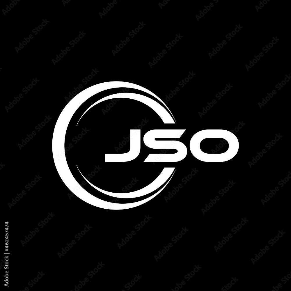 JSO letter logo design with black background in illustrator, vector ...