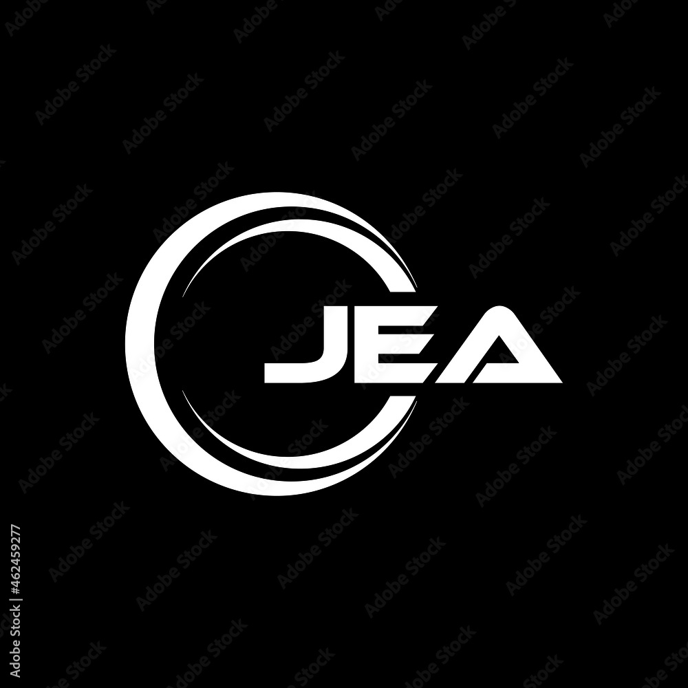 JEA letter logo design with black background in illustrator, vector ...