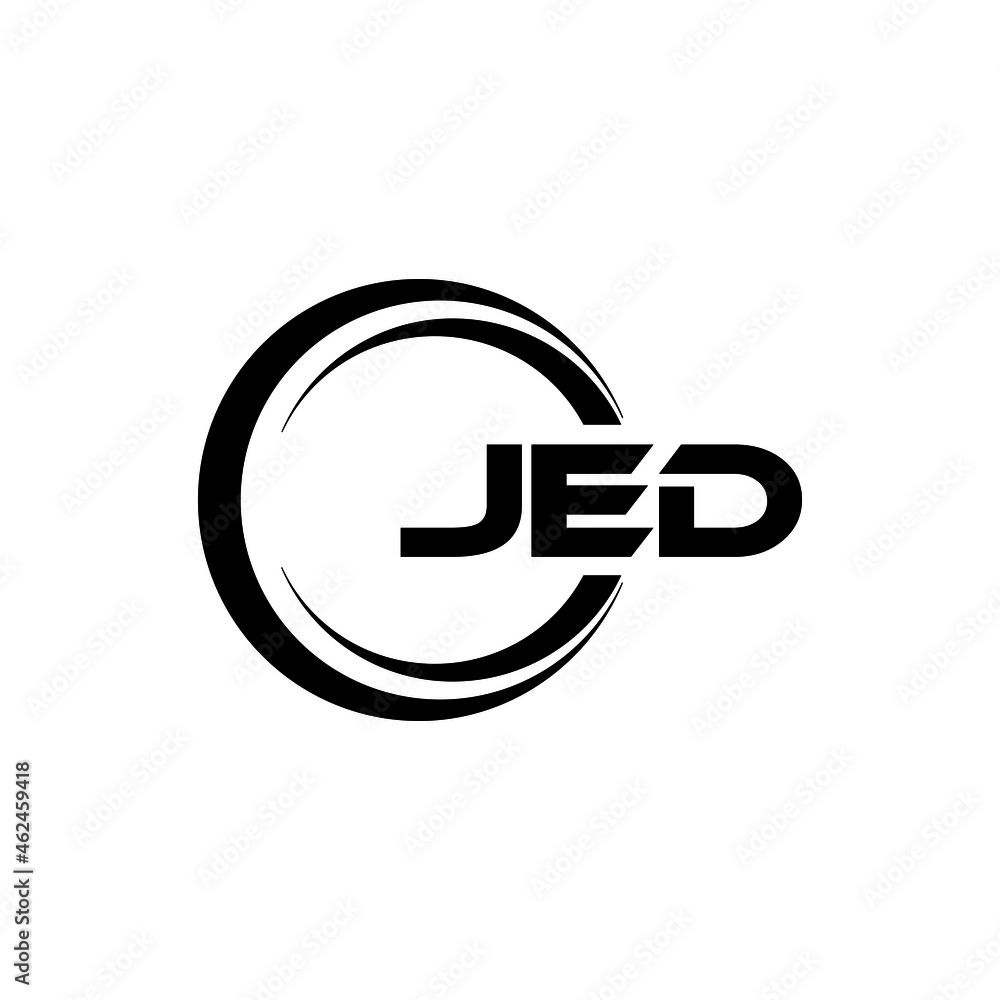 JED letter logo design with white background in illustrator, vector ...
