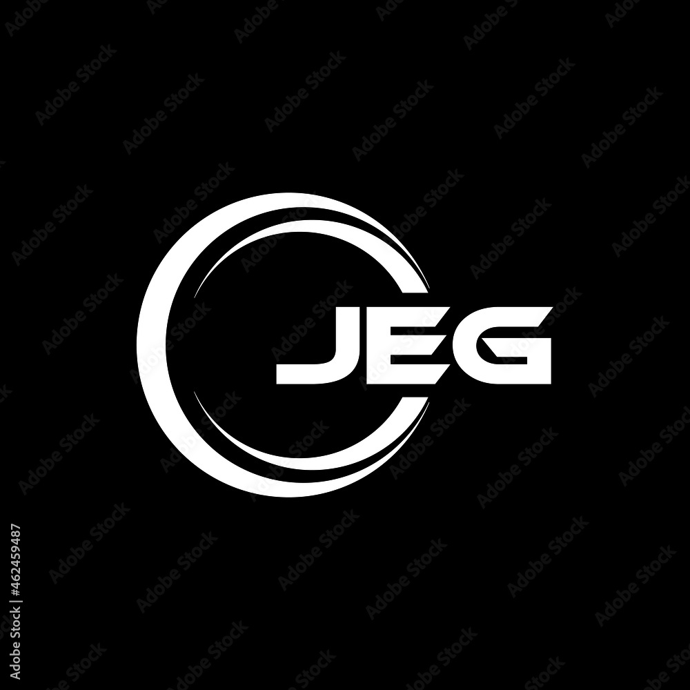 JEG letter logo design with black background in illustrator, vector ...
