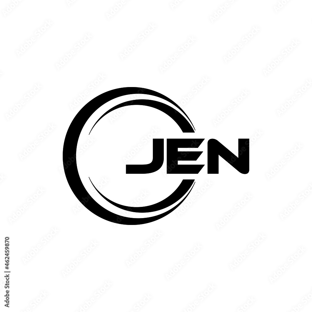 JEN letter logo design with white background in illustrator, vector ...
