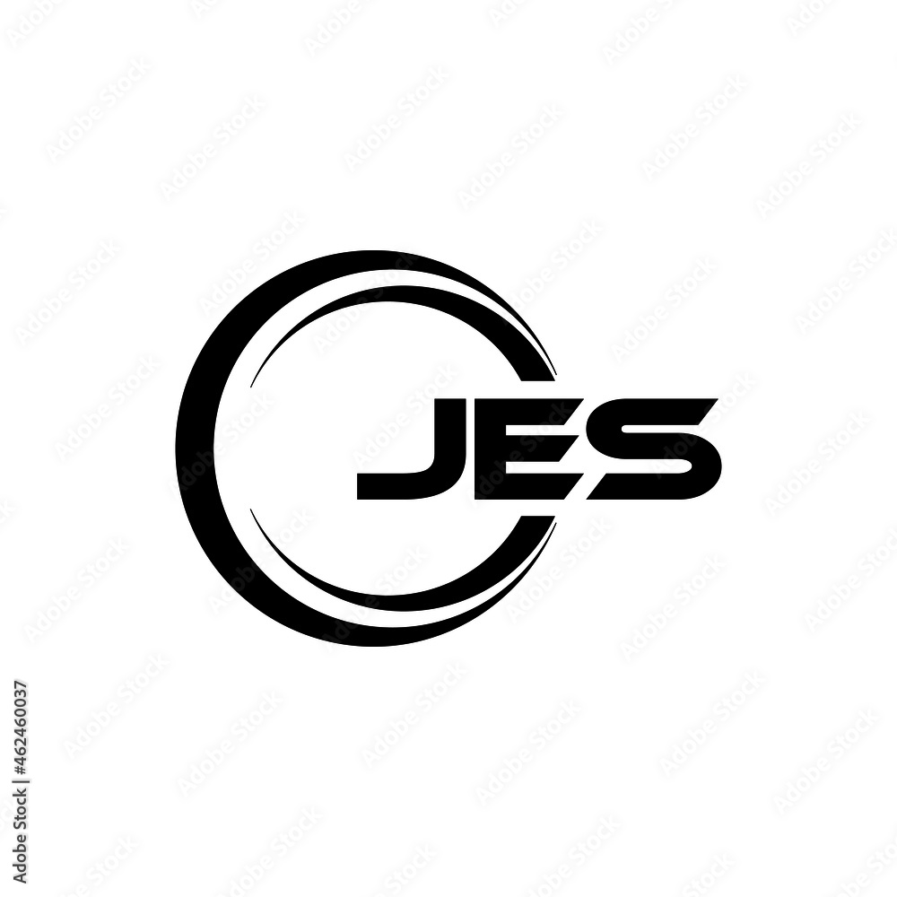 JES letter logo design with white background in illustrator, vector ...