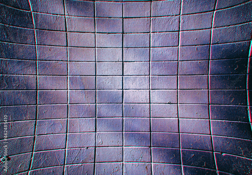 Curved tiles with chromatic aberration background Stock Photo | Adobe Stock