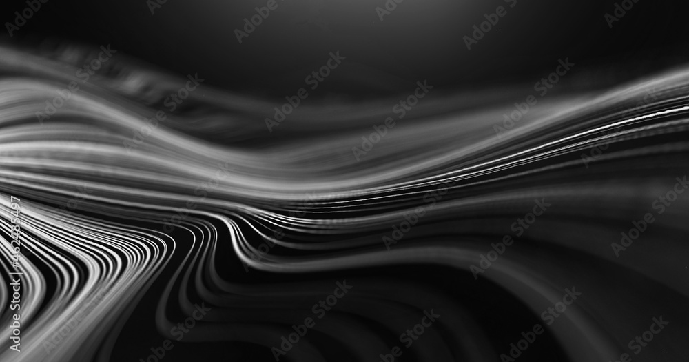 Black technology wave on black background. Music abstract background ...