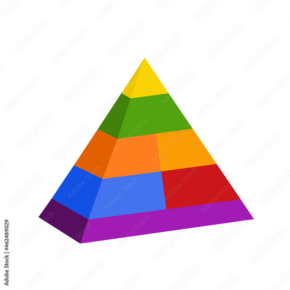 Colored triangular pyramid infographic presentation. Vector object ...
