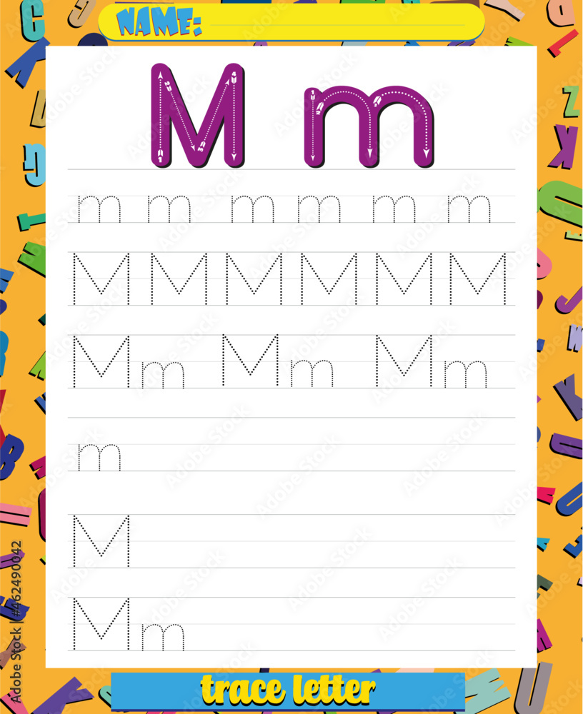 Alphabet tracing worksheet for preschool and kindergarten. Writing ...