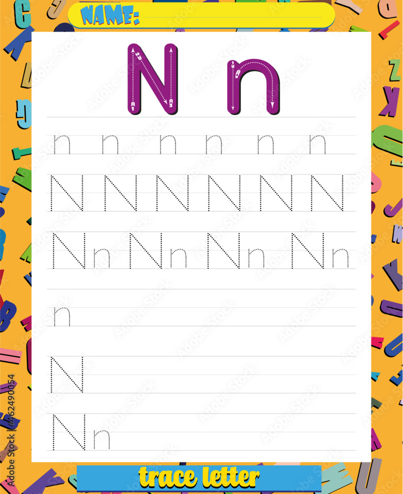 Alphabet tracing worksheet for preschool and kindergarten. Writing ...