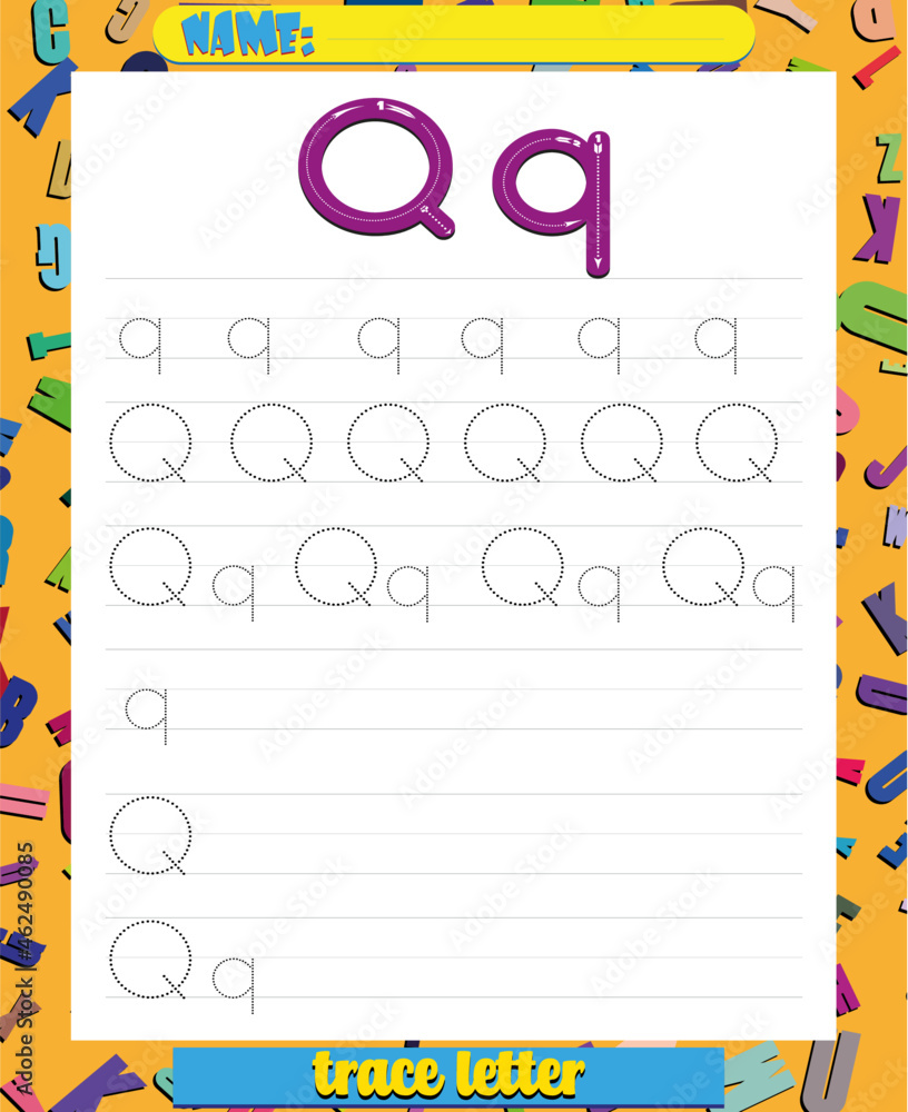 Alphabet tracing worksheet for preschool and kindergarten. Writing ...