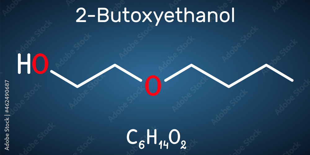 Vetor de 2-Butoxyethanol, butoxyethanol molecule. It is primary alcohol ...
