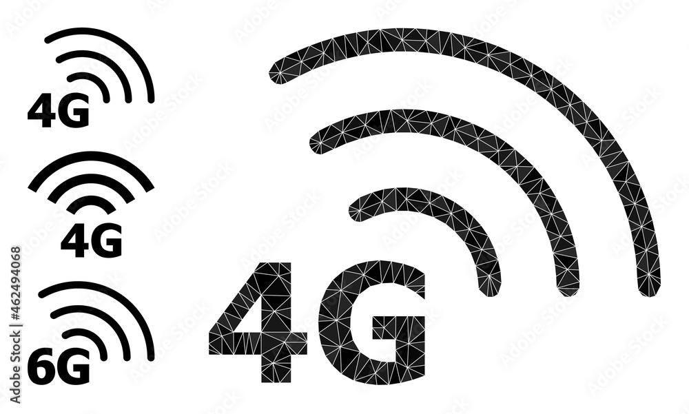 lowpoly 4G internet icon, and similar icons. Polygonal 4G internet ...