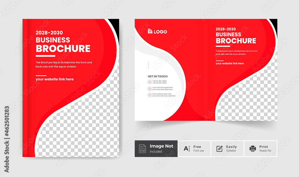 business brochure design cover template red color creative modern A4 ...