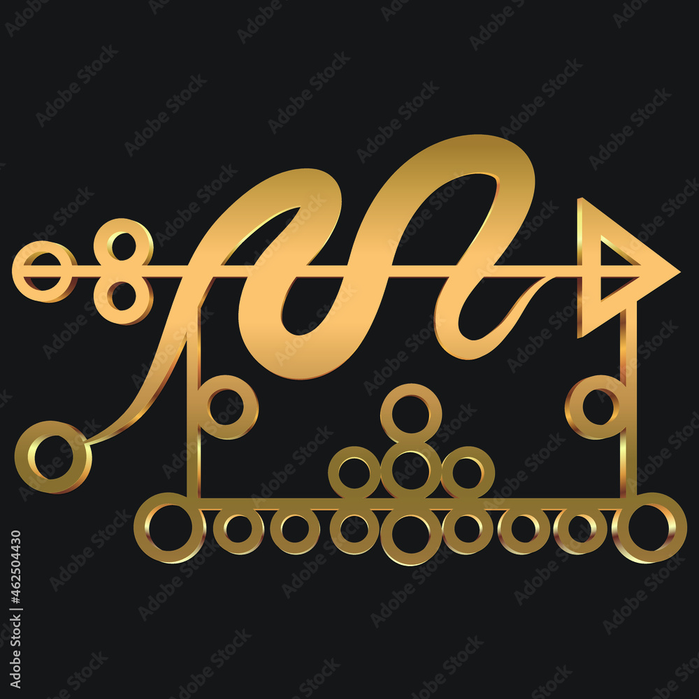 Eligos Vector Golden Color Seal Isolated Sigil Ars Goetia Goetic Daemon ...